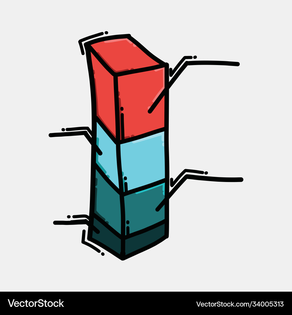Graph color icon drawing sketch hand drawn line Vector Image