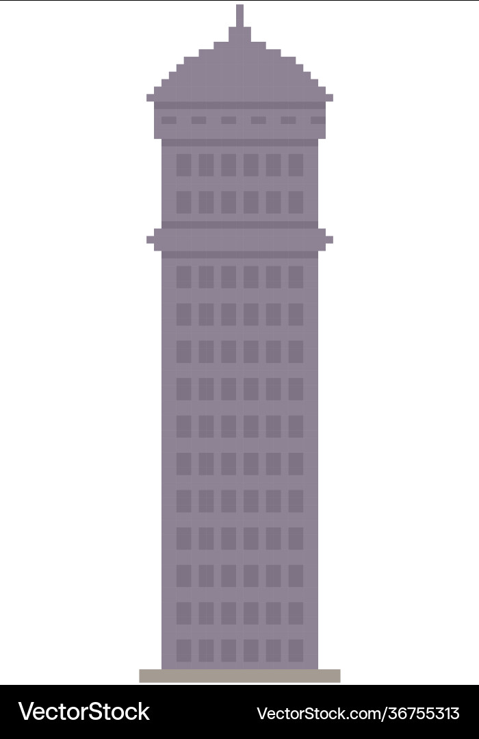 High rise building tower for computer pixel game Vector Image