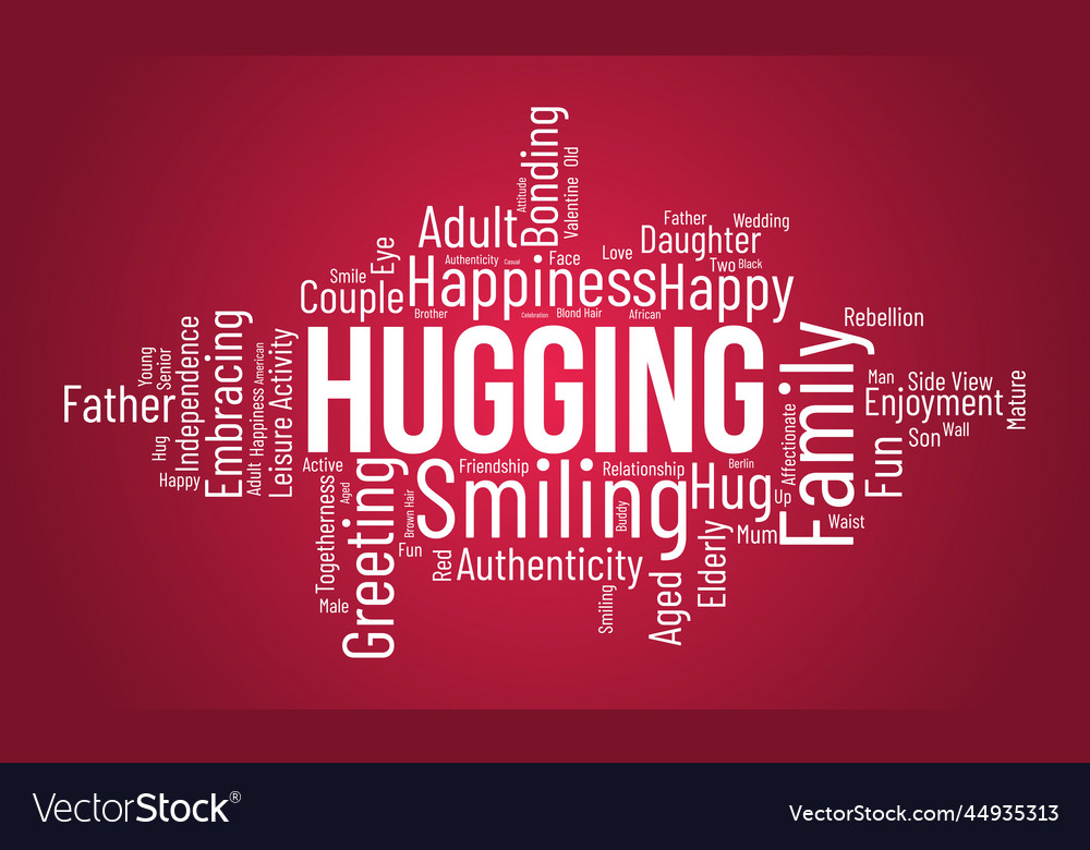 Hugging world cloud background relationship Vector Image