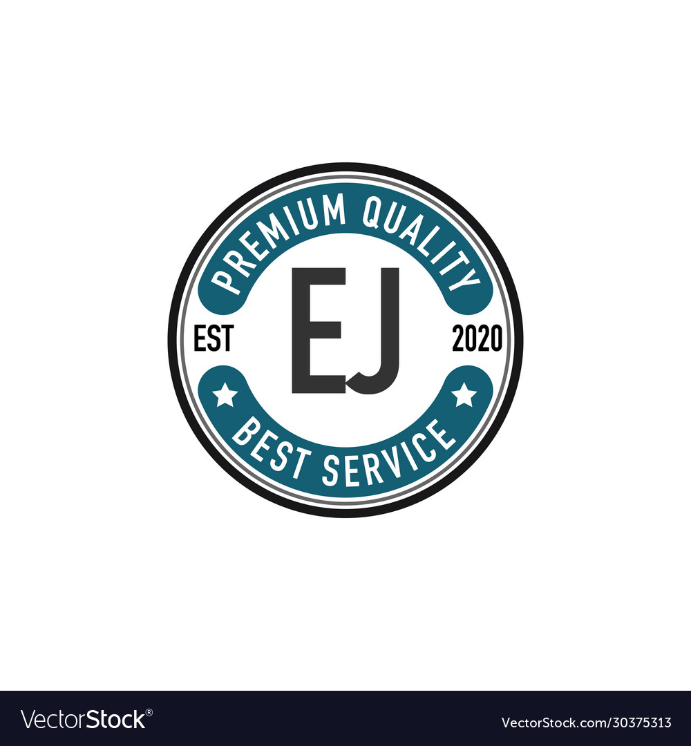 Initial letter ej elegance logo design template Vector Image