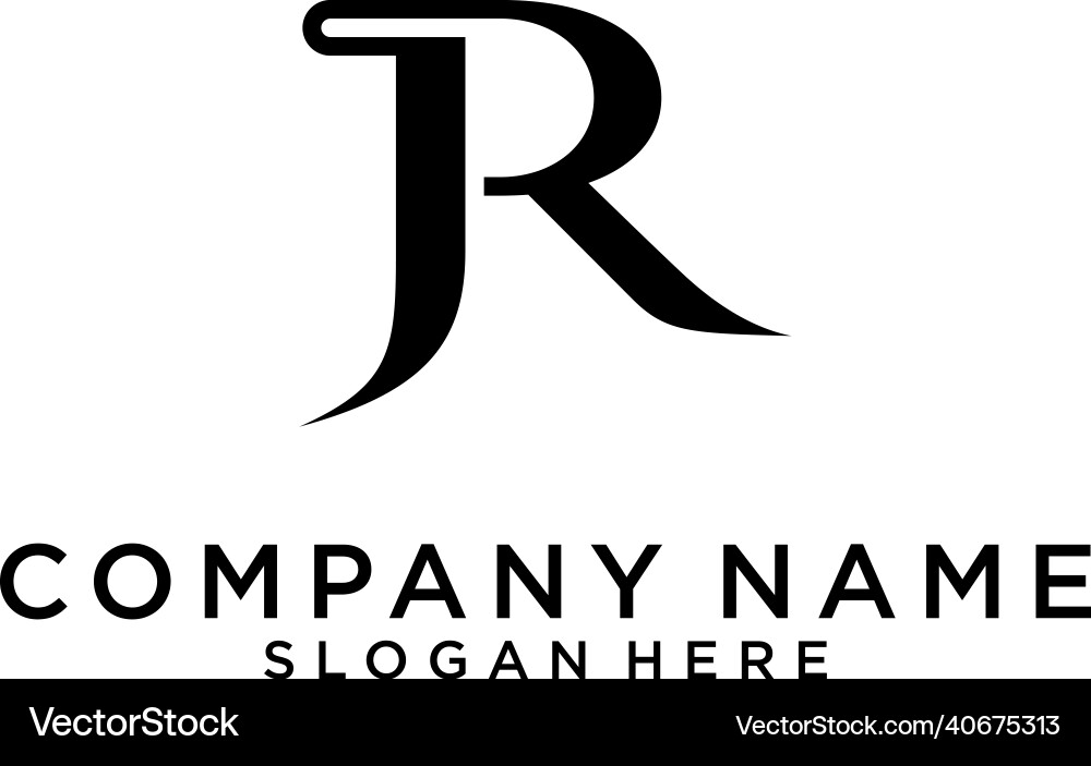 Jr or rj letter logo design Royalty Free Vector Image