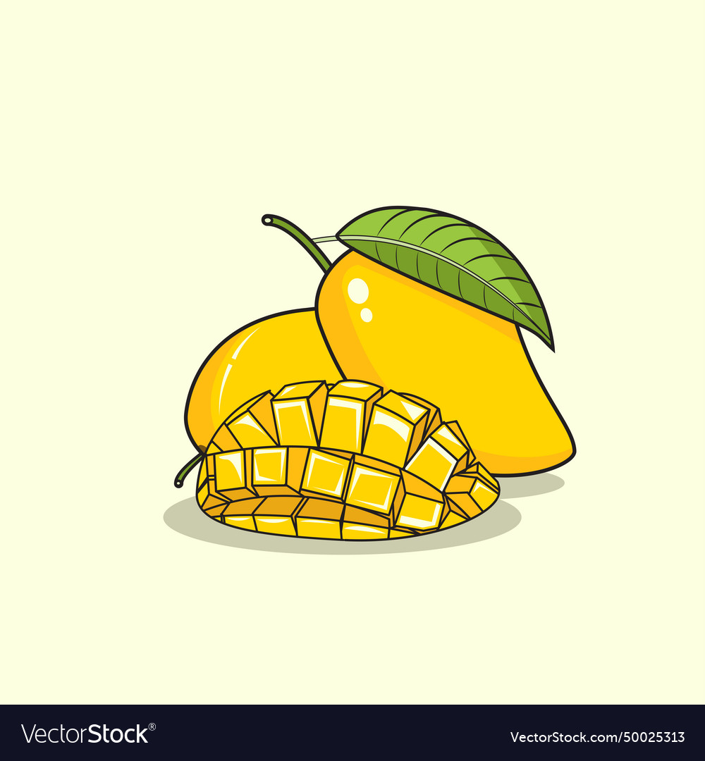 Mango slice Royalty Free Vector Image - VectorStock