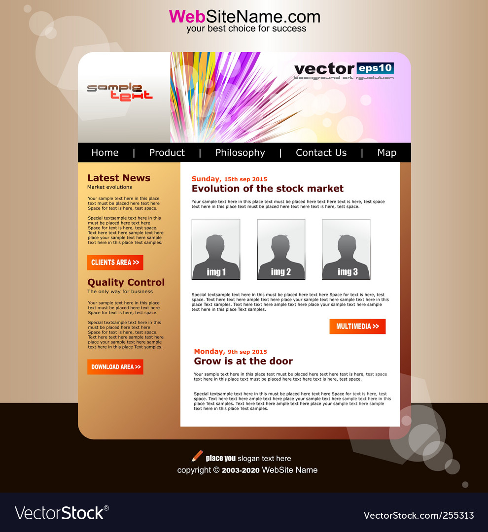 Modern website Royalty Free Vector Image - VectorStock