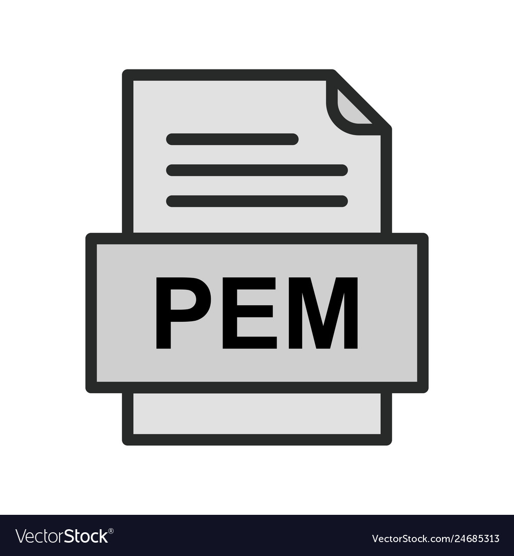 Pem file document icon Royalty Free Vector Image