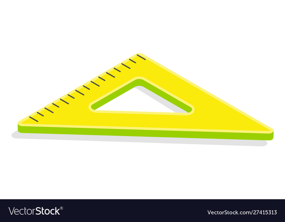 Triangular ruler or measuring tool stationery Vector Image