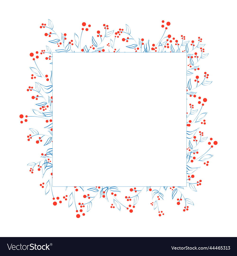 Winter flowers frame Royalty Free Vector Image