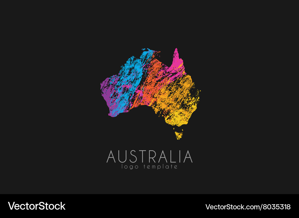 Abstract australia logo color australia logo Vector Image