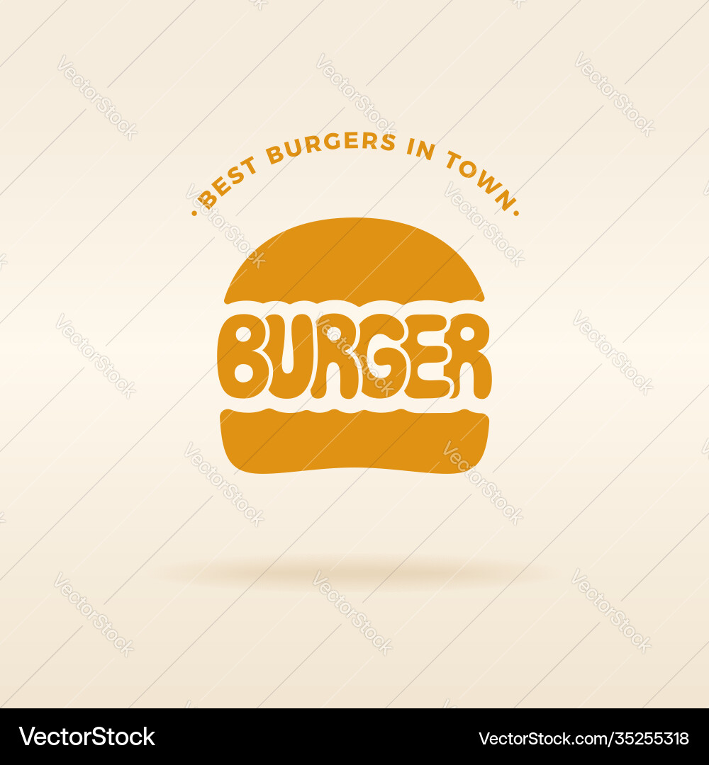 Burger logo emblem inscription Royalty Free Vector Image