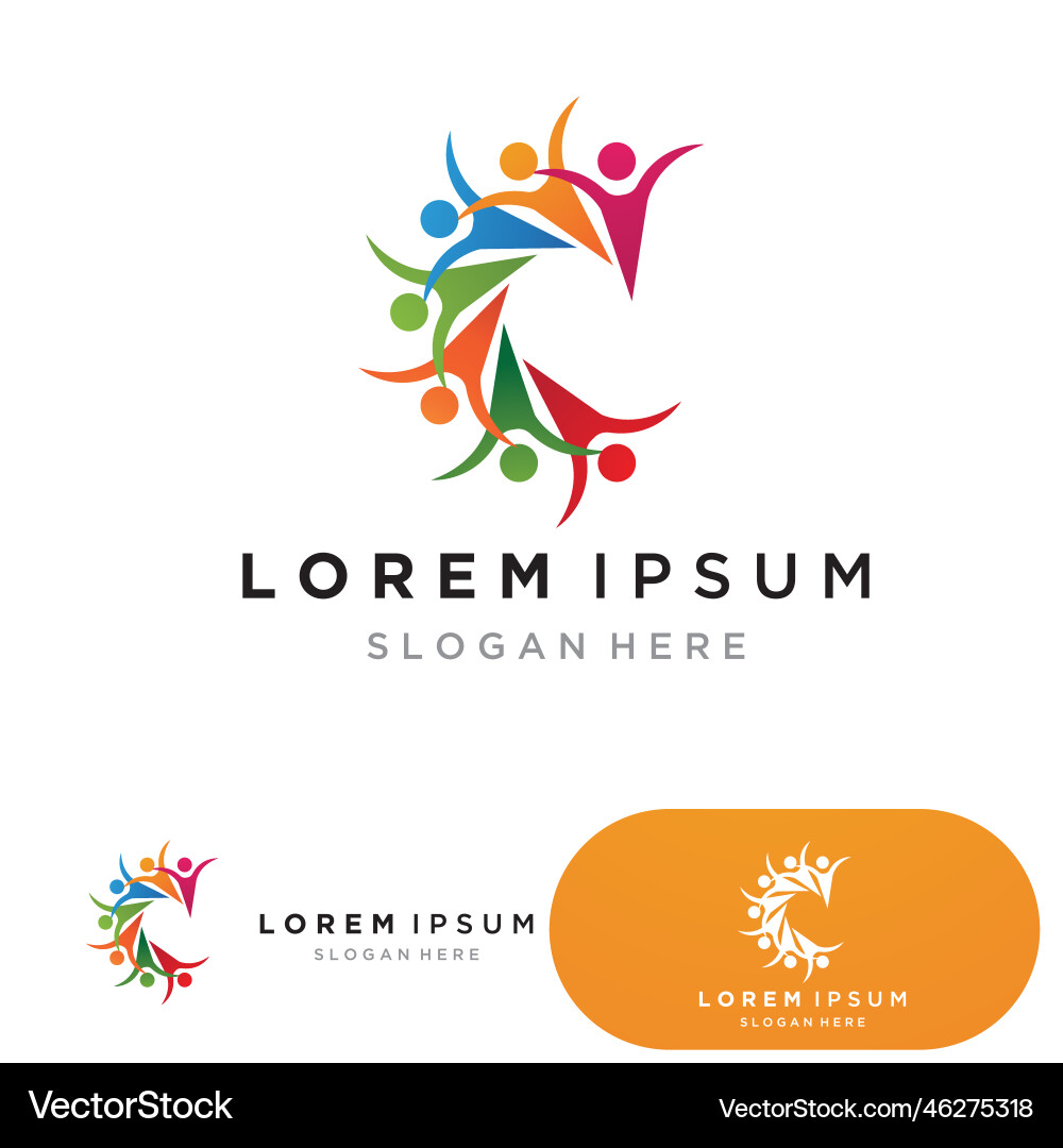 Community group logo network and social icon Vector Image