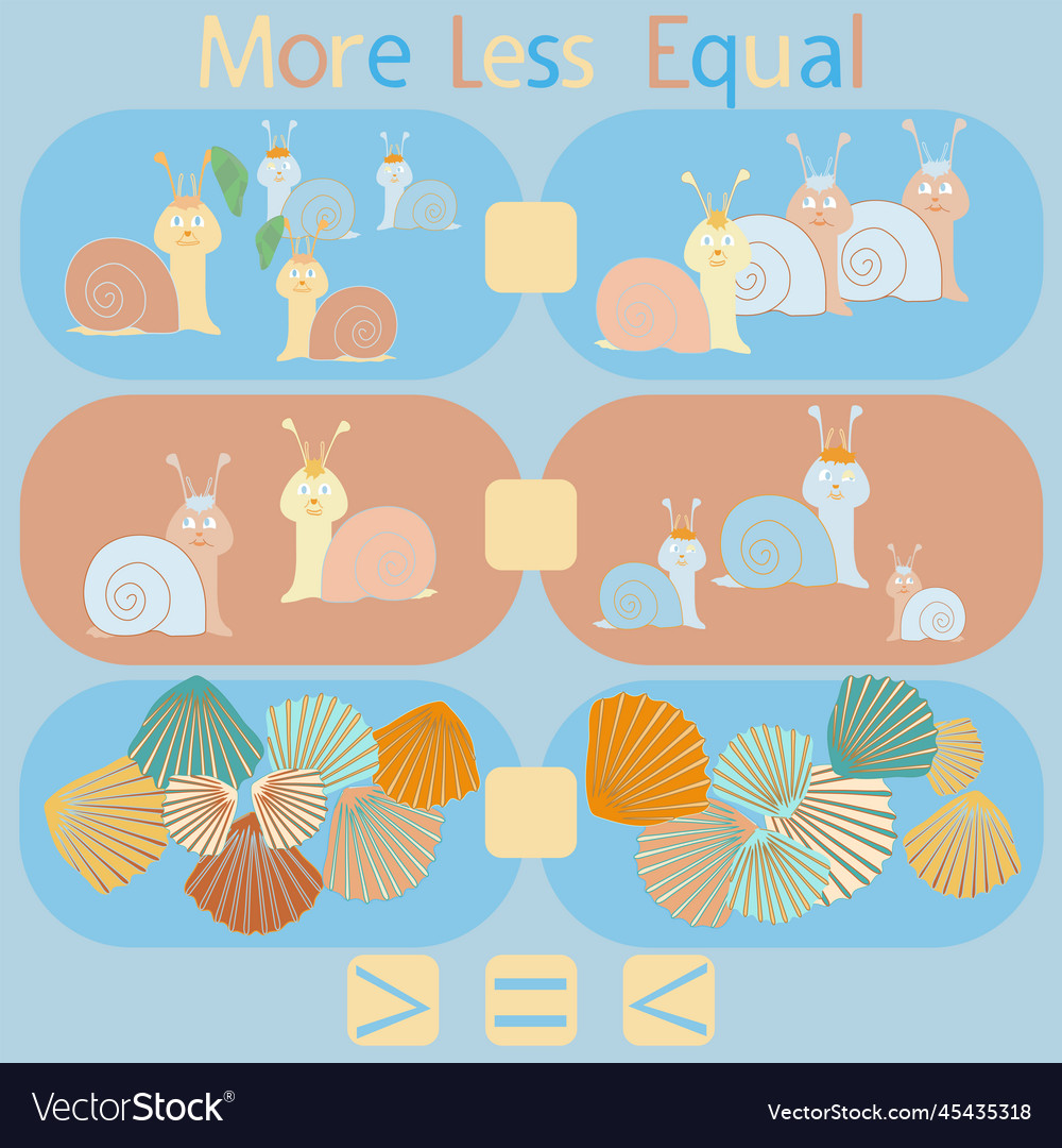 Count the snails and shells in the picture and put