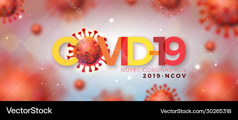 Covid19-19 coronavirus outbreak design with virus Vector Image