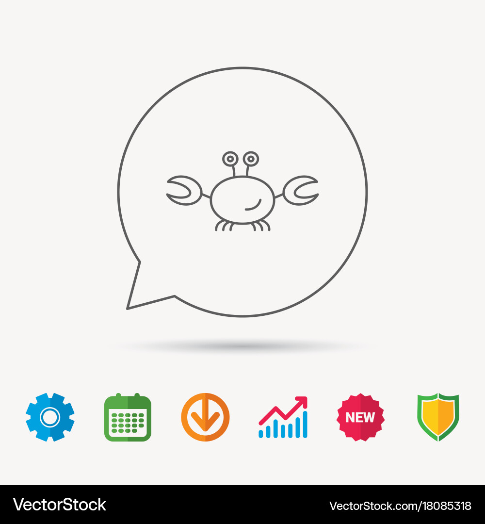 Crab icon cancer shellfish sign Royalty Free Vector Image