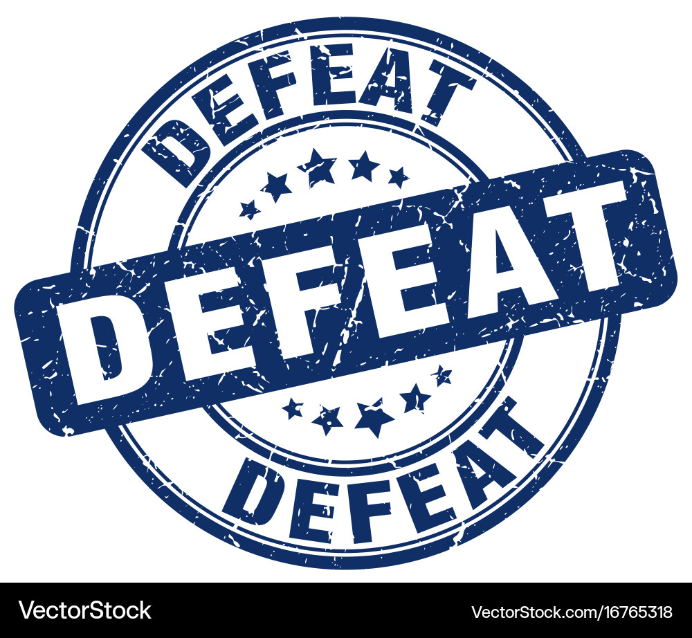 Defeat blue grunge stamp Royalty Free Vector Image