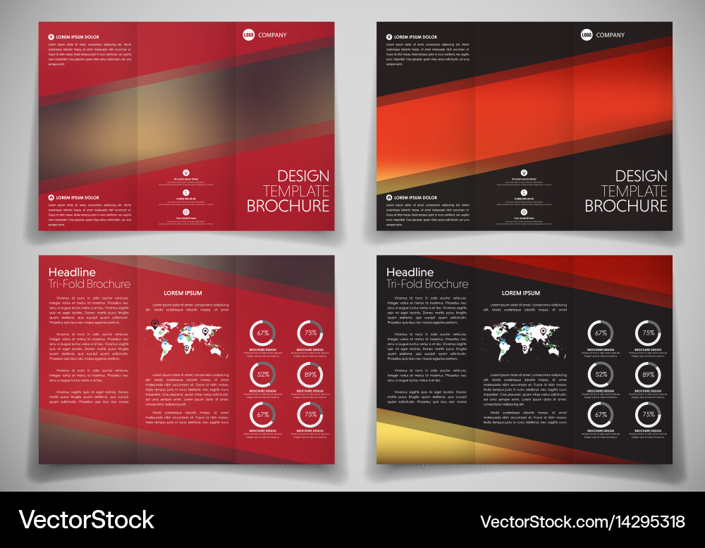 Design triple folding brochure printing and Vector Image