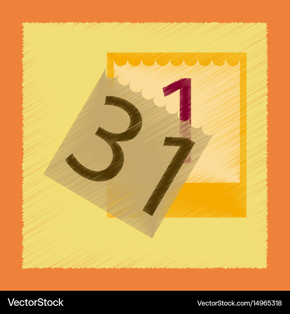 Flat shading style icon tear-off calendar Vector Image