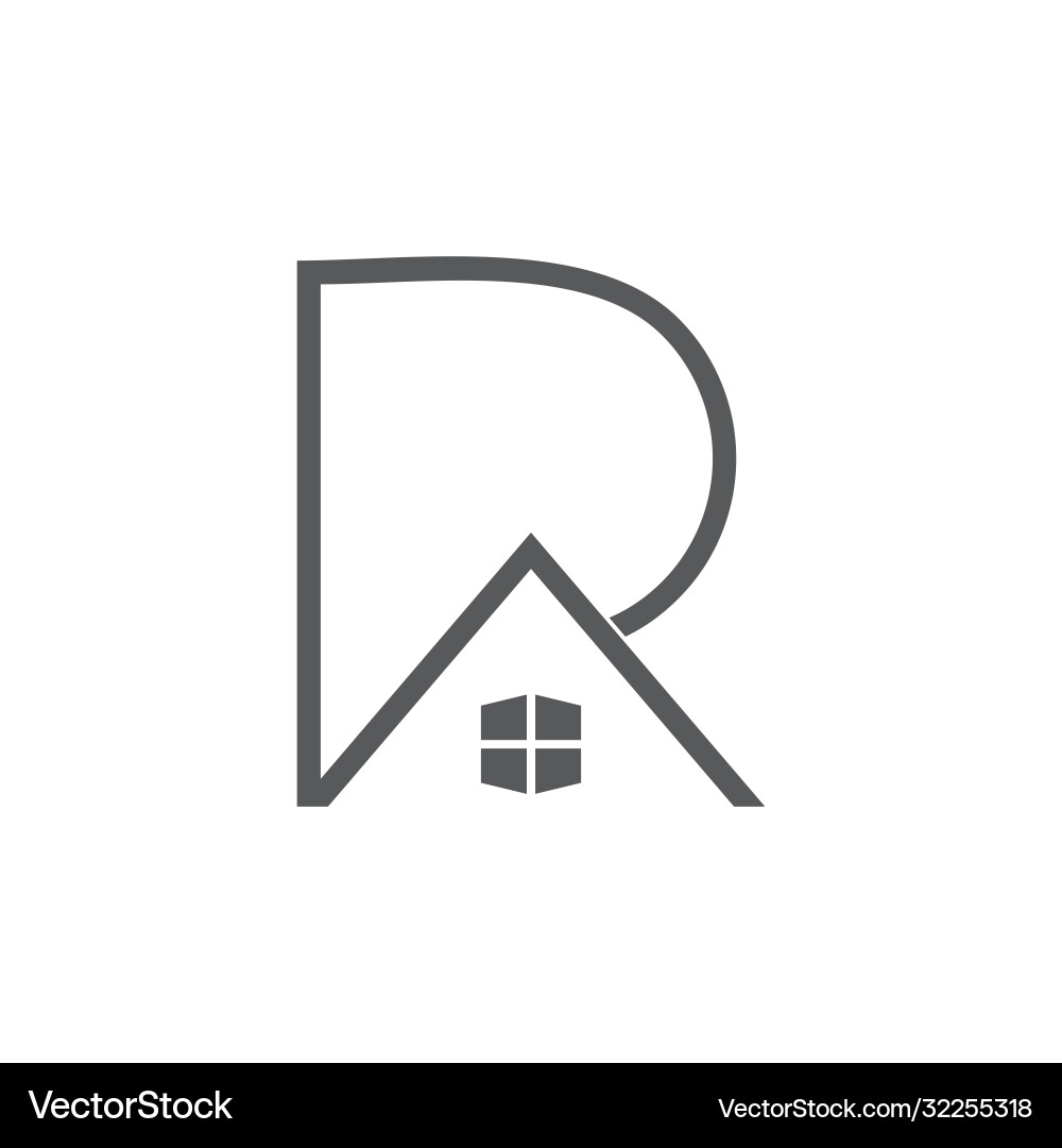 Letters pa or ra home design logo Royalty Free Vector Image
