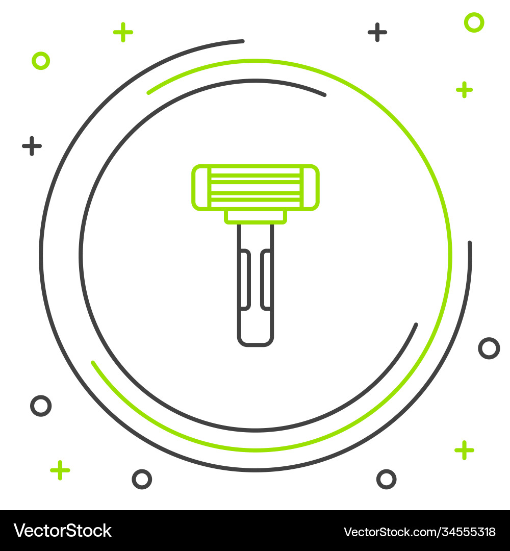 Line shaving razor icon isolated on white Vector Image