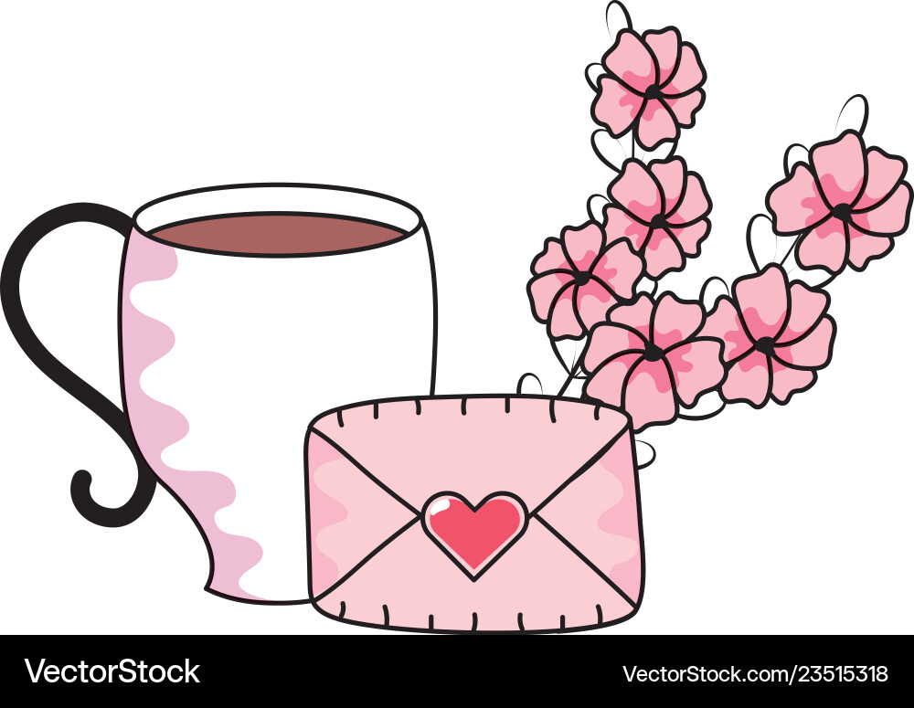 Love valentines envelope cartoon Royalty Free Vector Image