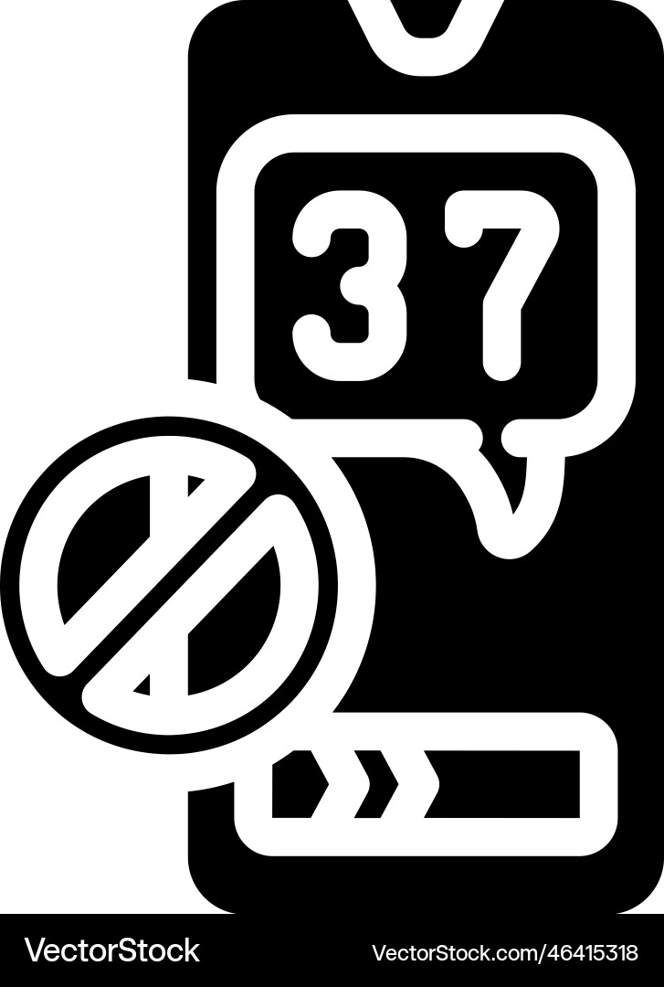 Minimize phone use headache treatment glyph icon Vector Image