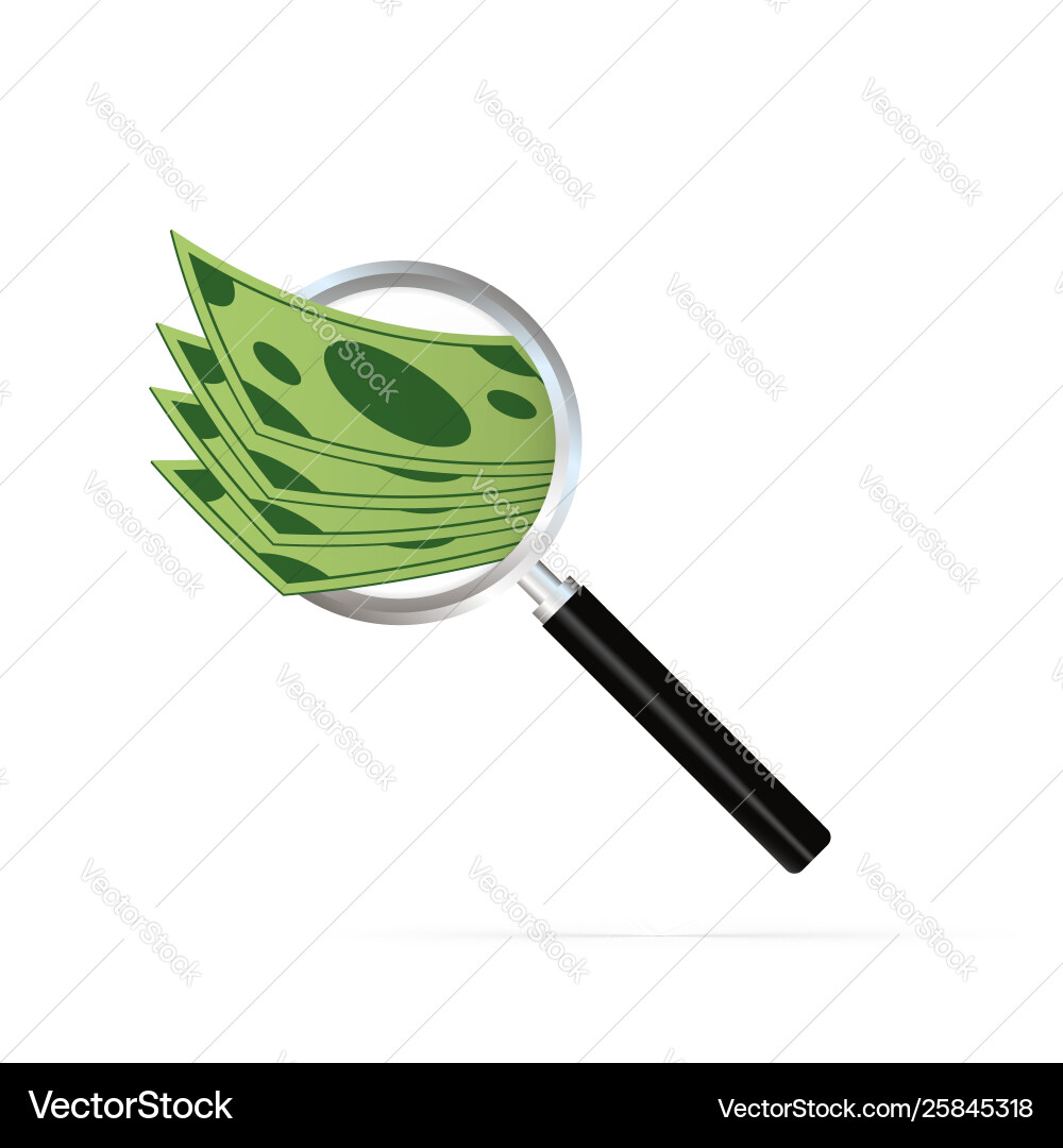 Money search logo icon template design Royalty Free Vector