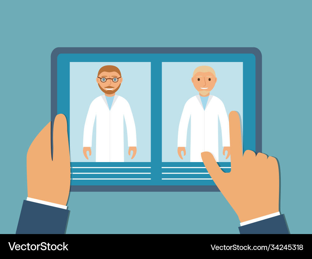 Online doctor mobile application clinic Royalty Free Vector