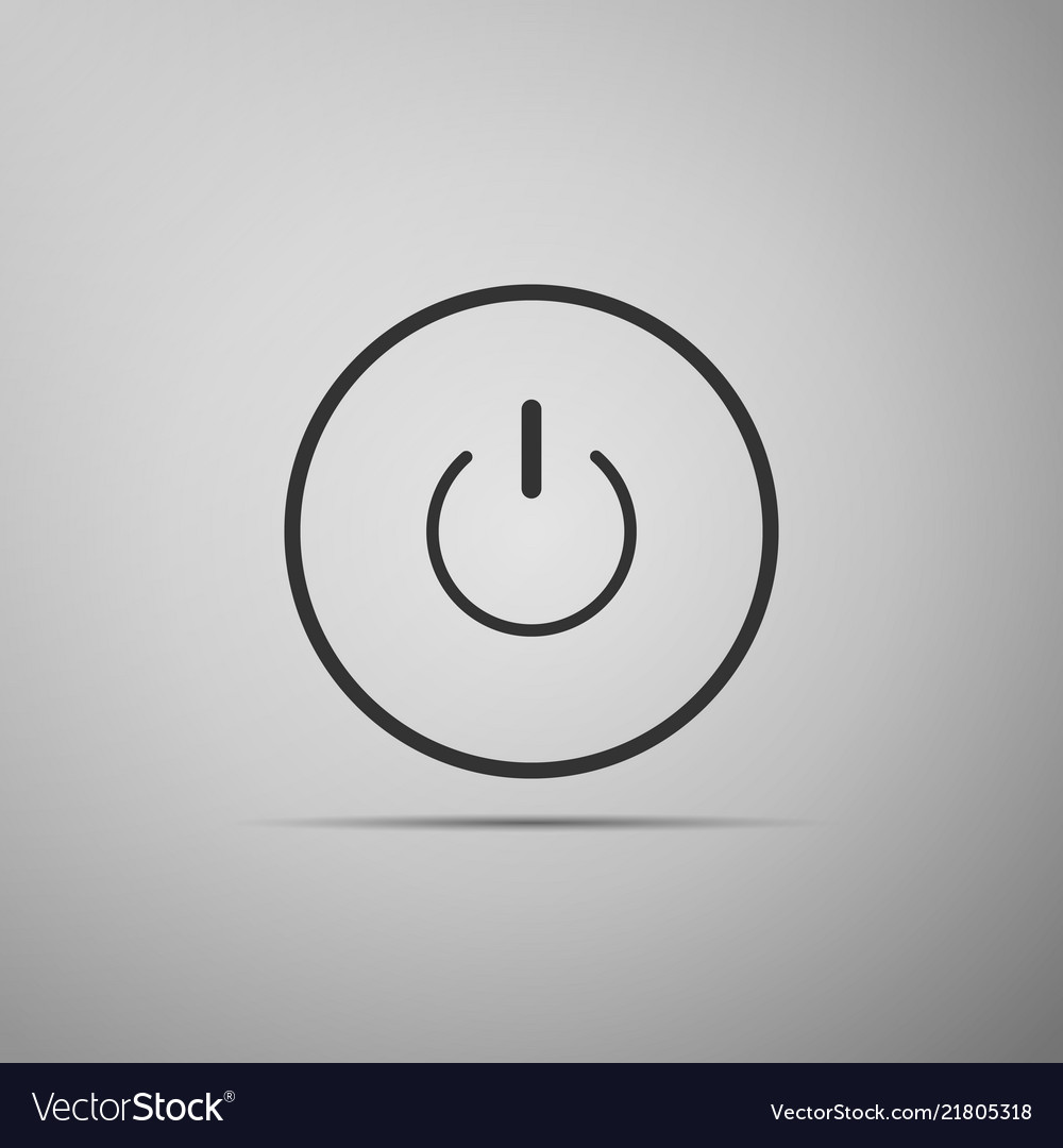 Power button icon on grey background start sign Vector Image