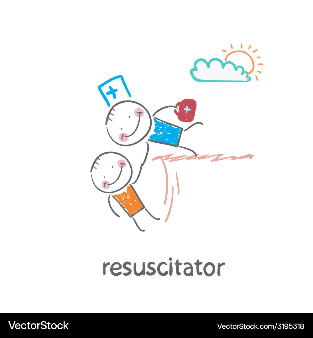 Resuscitator holding hand a patient from Vector Image