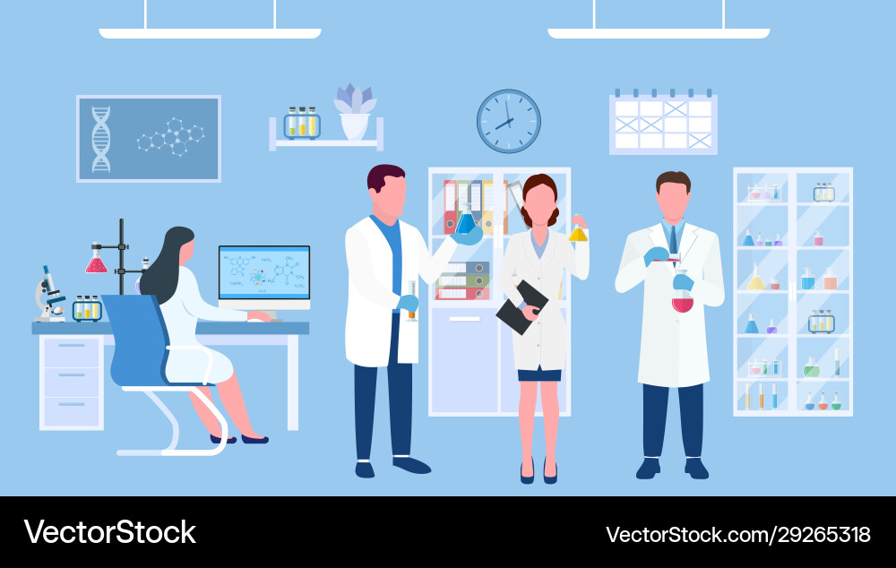 Scientist people wearing lab coats Royalty Free Vector Image