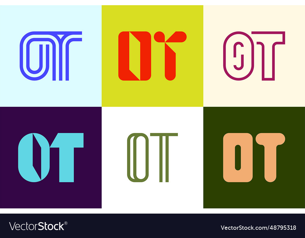 Set of letter ot logos Royalty Free Vector Image
