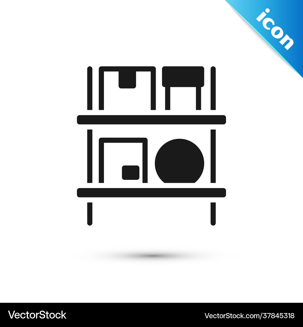 Warehouse Boxes on Racks Icon Royalty Free Vector Image
