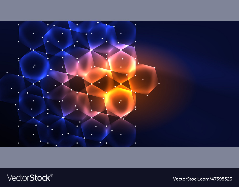 Abstract background neon hexagon Royalty Free Vector Image