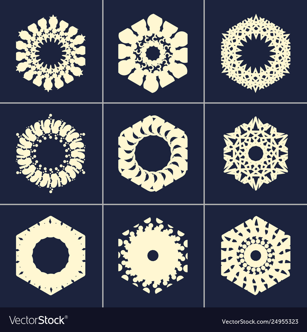 Abstract emblems set Royalty Free Vector Image