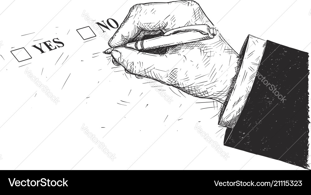 Artistic drawing yes and no questionnaire form Vector Image