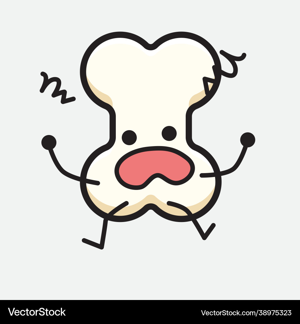 Bone character with cute face and simple body Vector Image