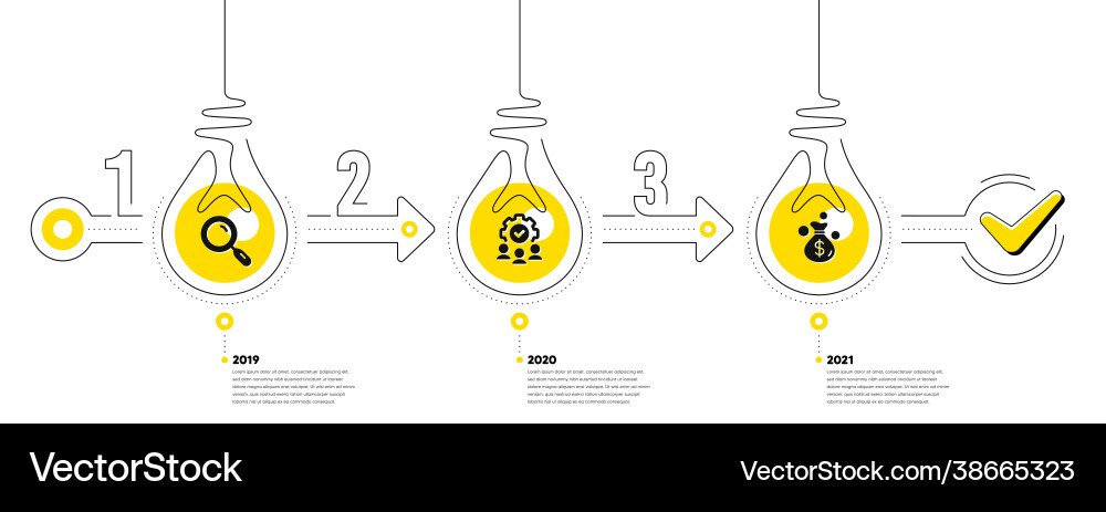 Business infographic template 3 steps timeline Vector Image