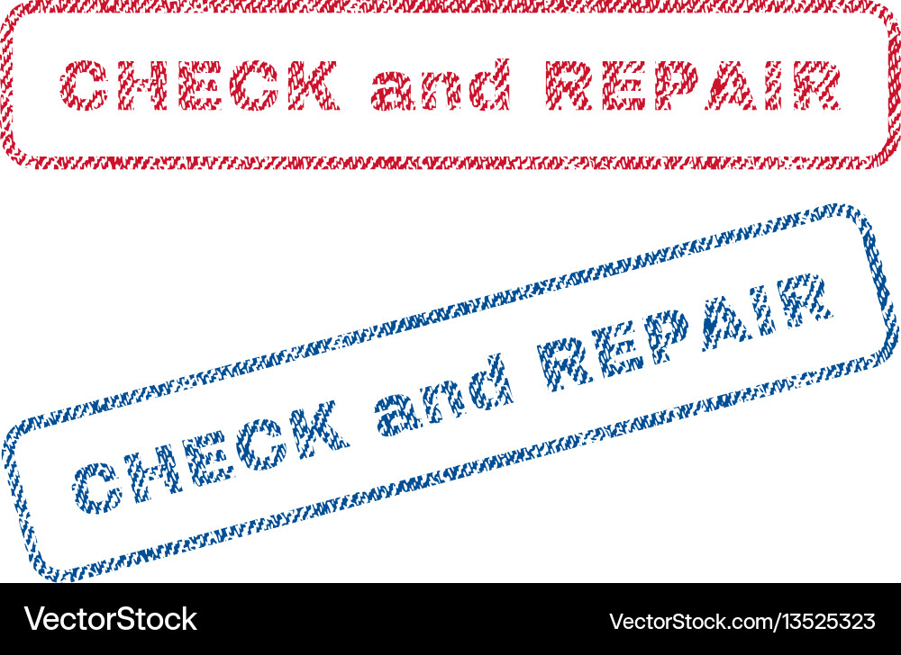 Check and repair textile stamps Royalty Free Vector Image