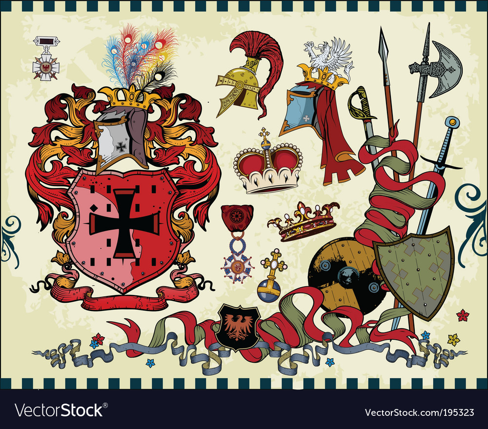 Heraldic elements Royalty Free Vector Image - VectorStock