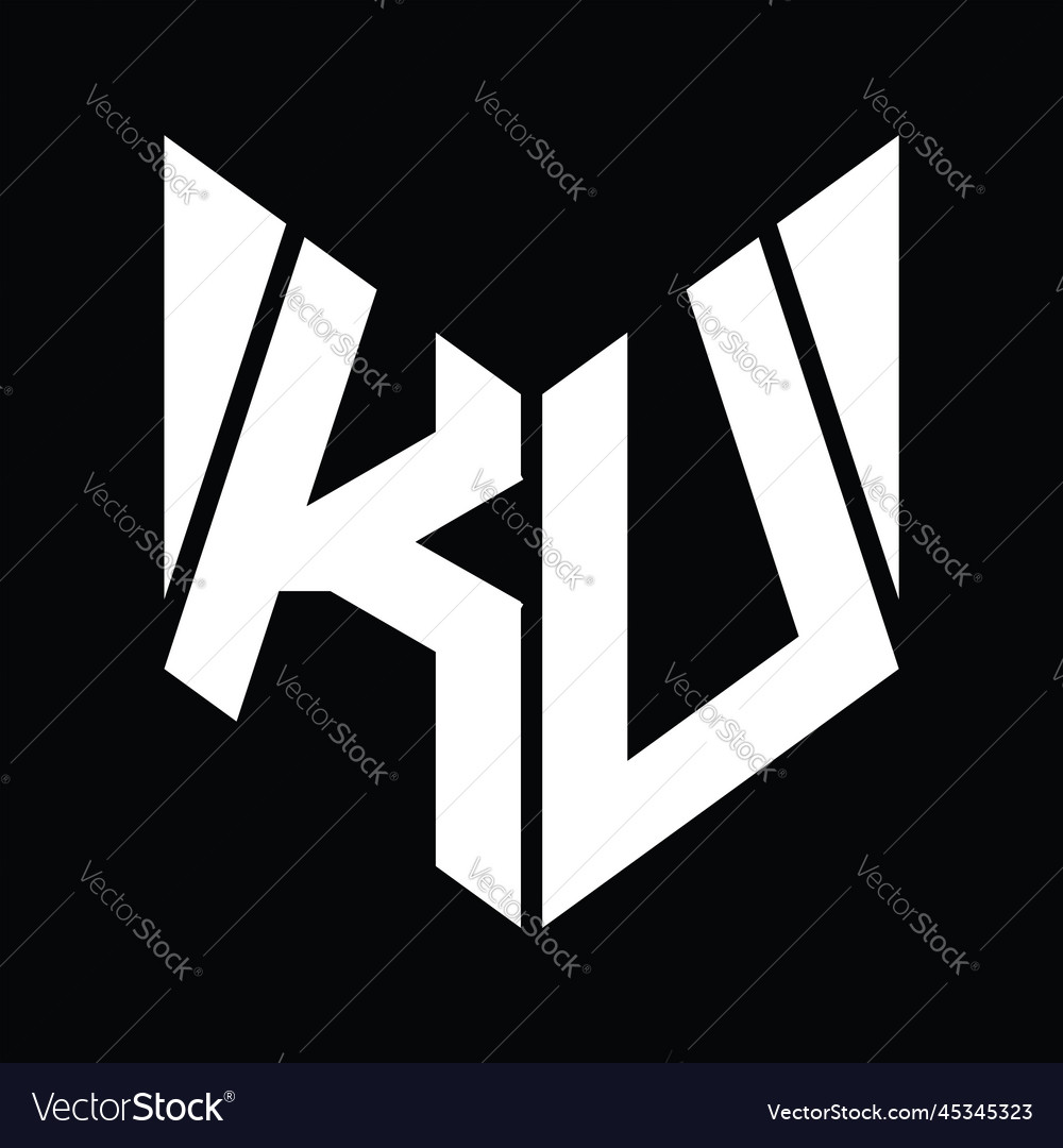 Ku logo monogram hexagon slice design template Vector Image