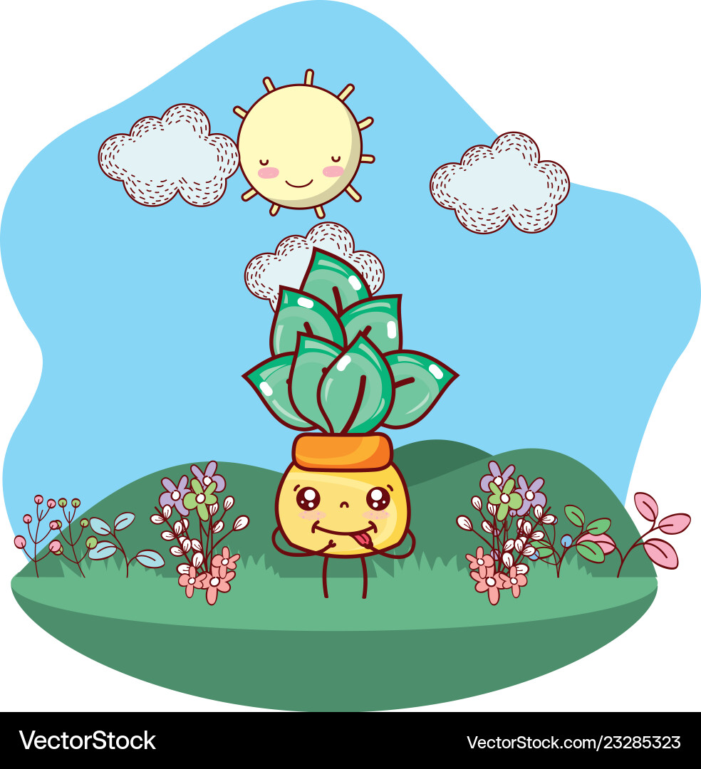 Nature plant cartoon Royalty Free Vector Image