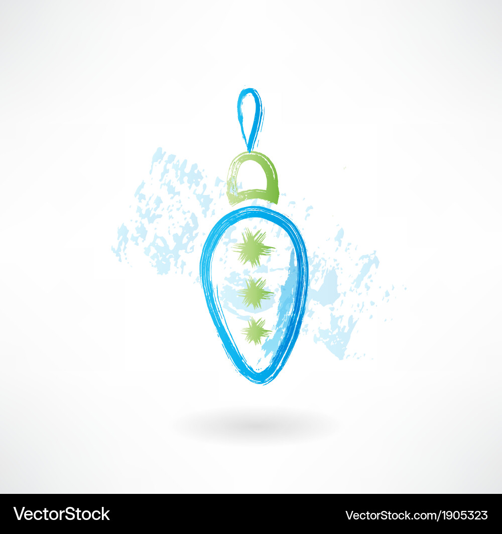 Nice decoration on christmas tree grunge icon Vector Image