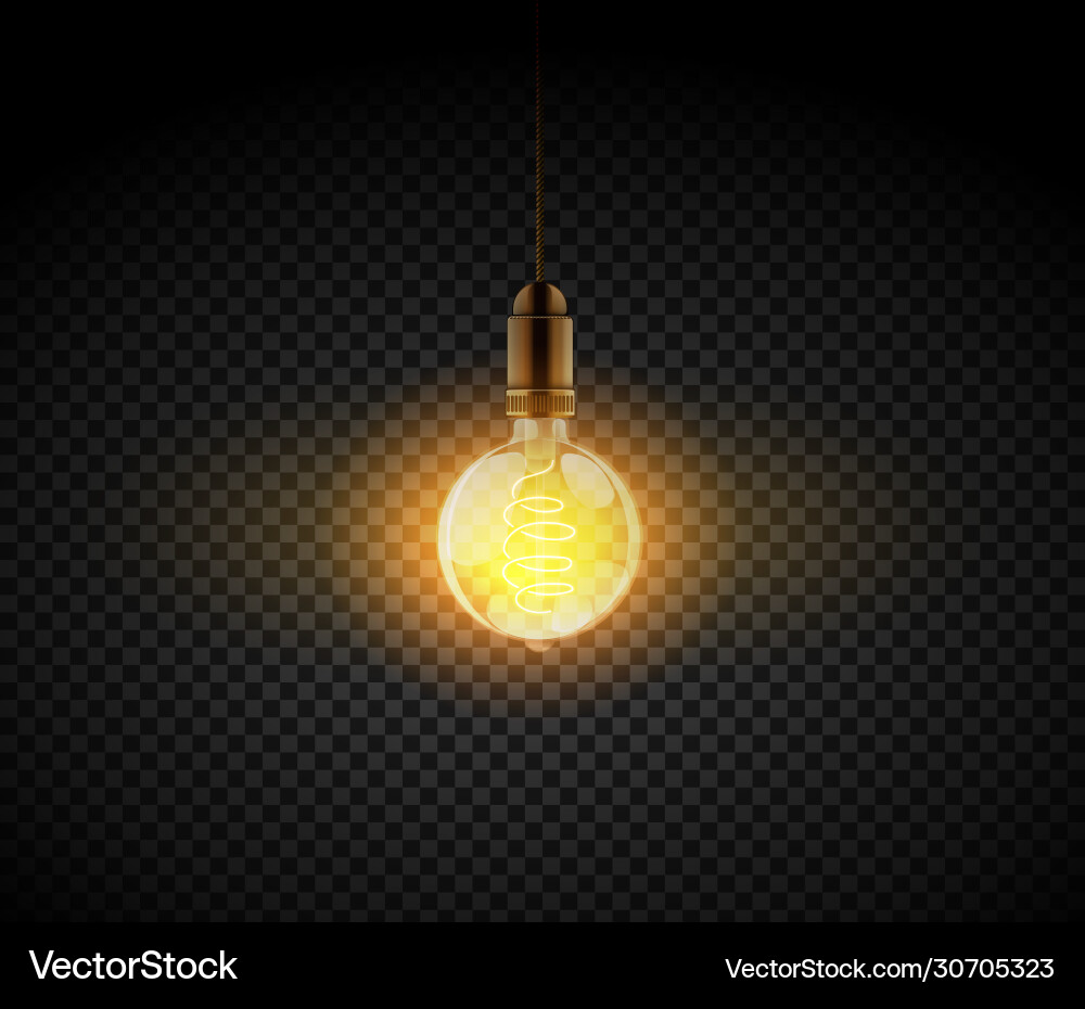 Realistic light bulb electric retro lamp Vector Image