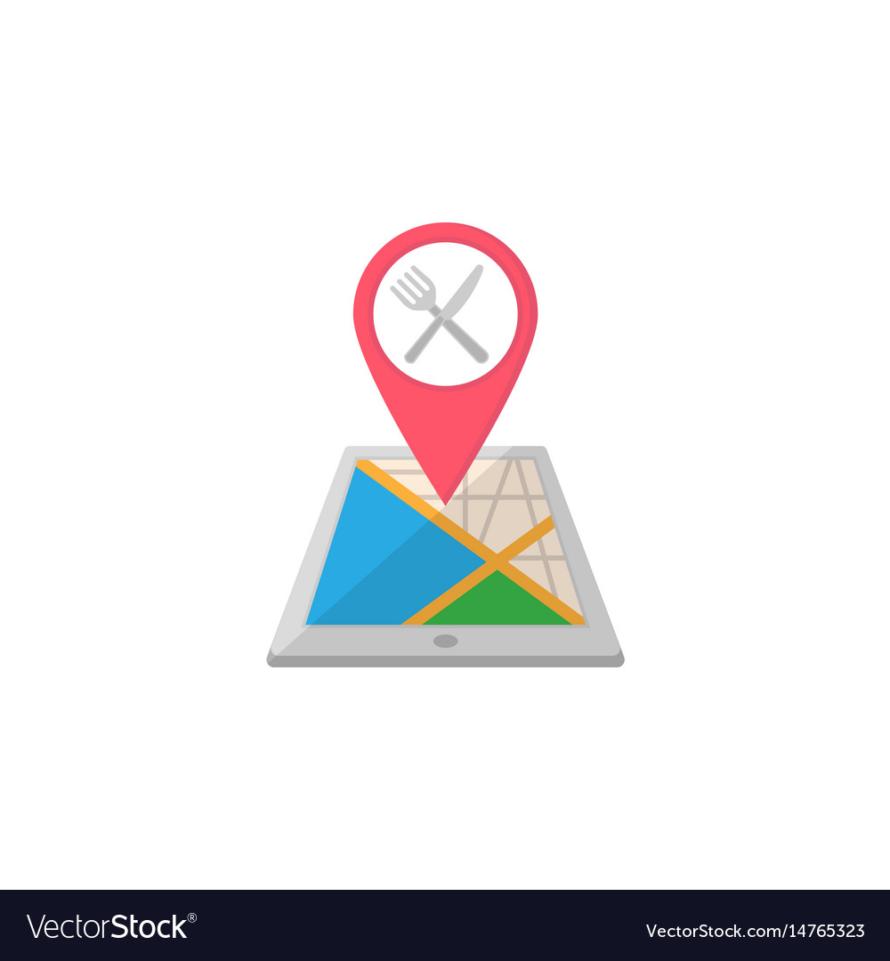 Restaurant map pointer flat icon mobile gps Vector Image