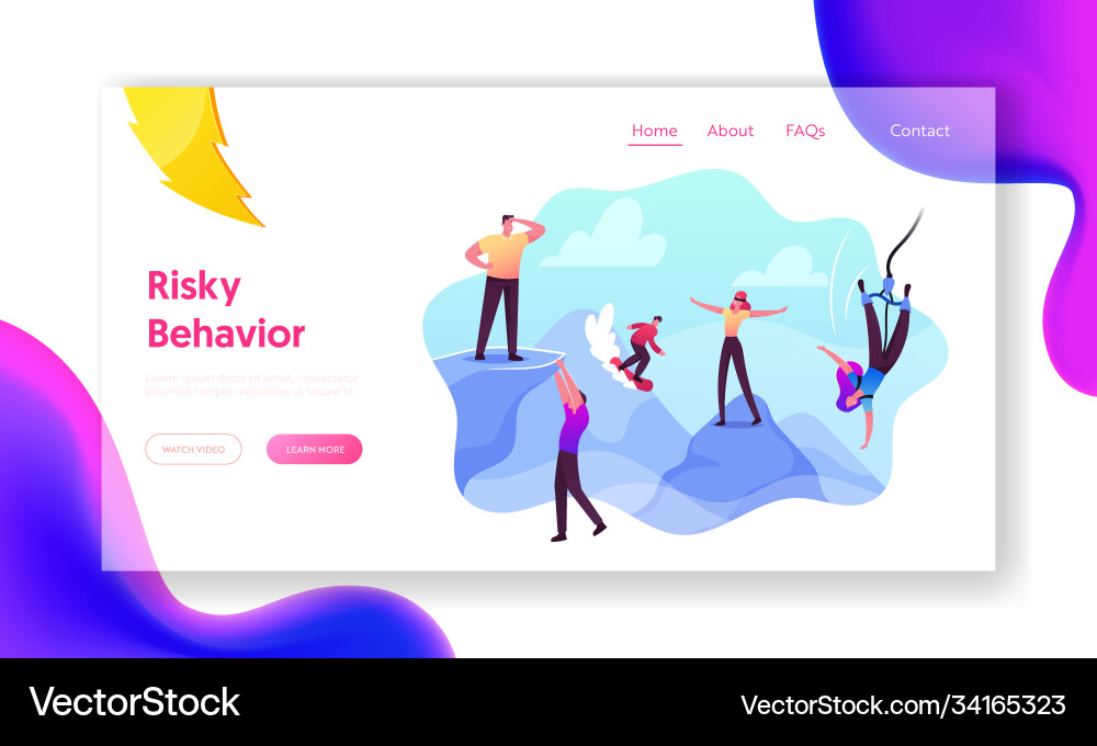 Risky behavior extreme recreation and danger Vector Image