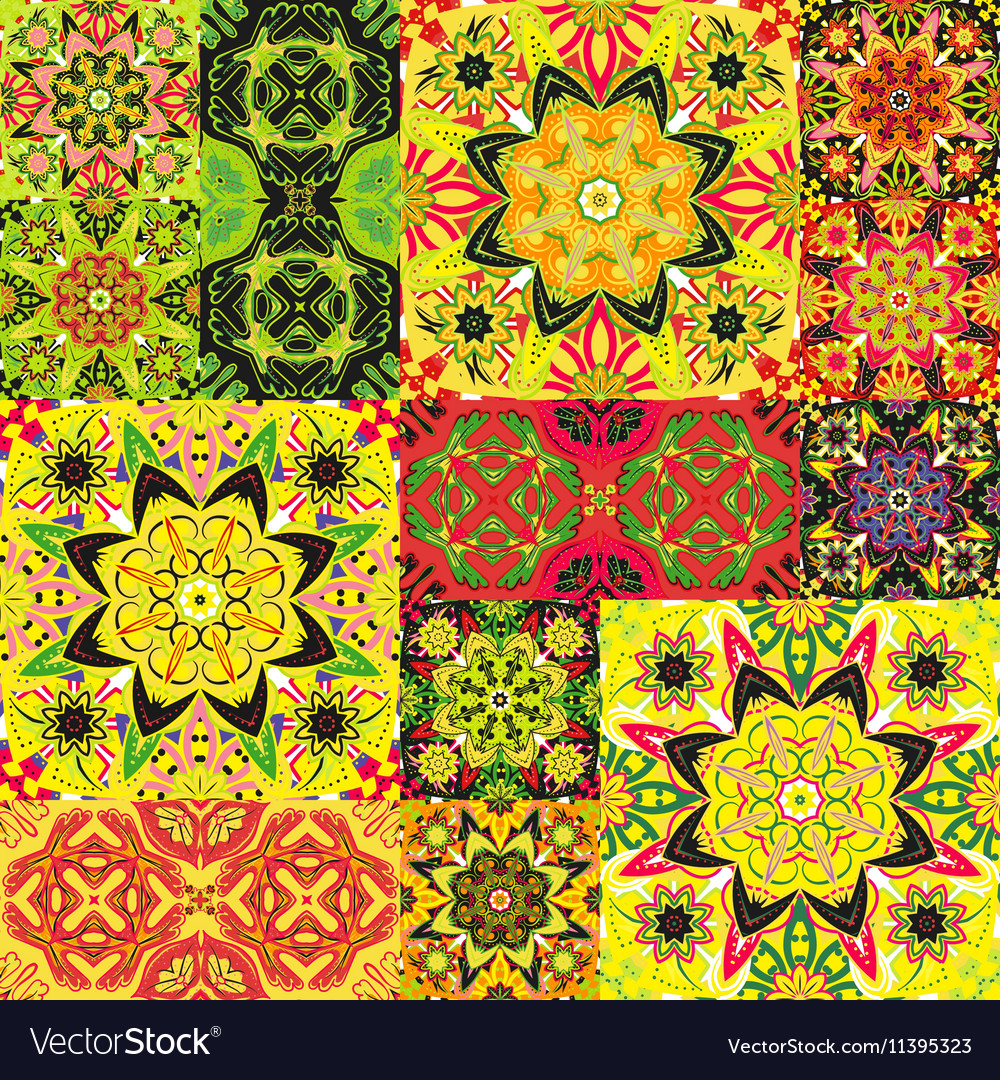 Seamless floral patchwork pattern Royalty Free Vector Image