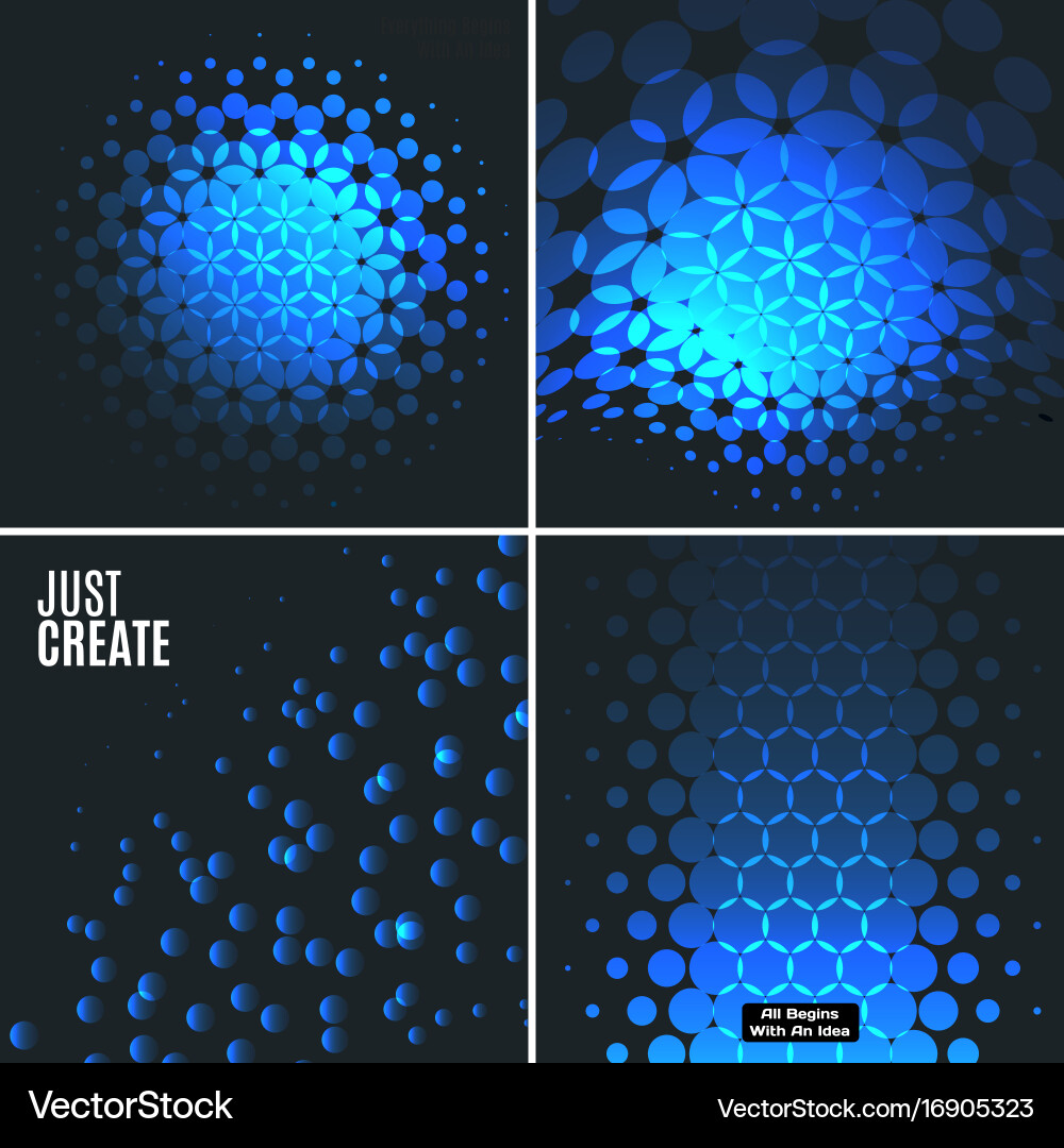 Set of abstract blue design rounds Royalty Free Vector Image