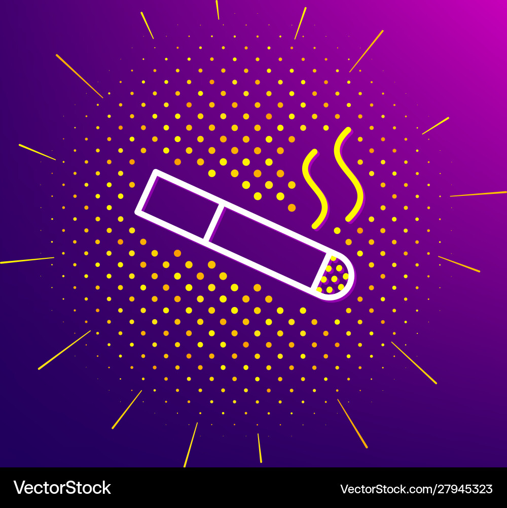 Smoking area line icon cigarette sign Royalty Free Vector