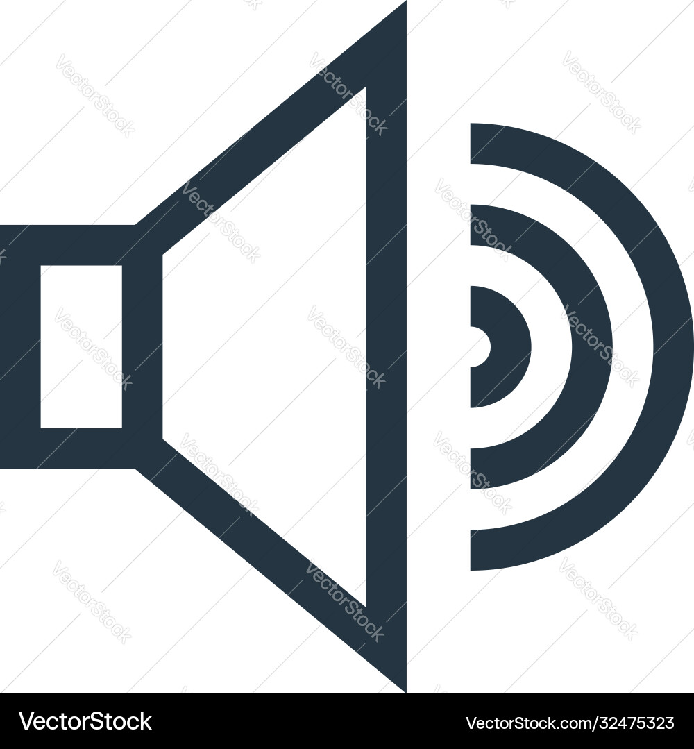 Sound icon isolated on white background outline Vector Image
