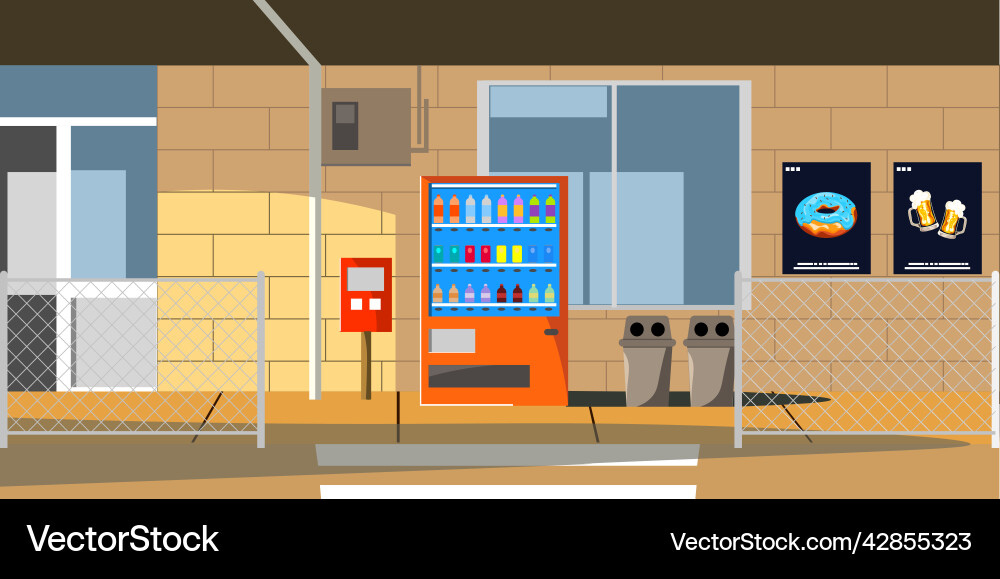 Station home waiting room vending machine Vector Image