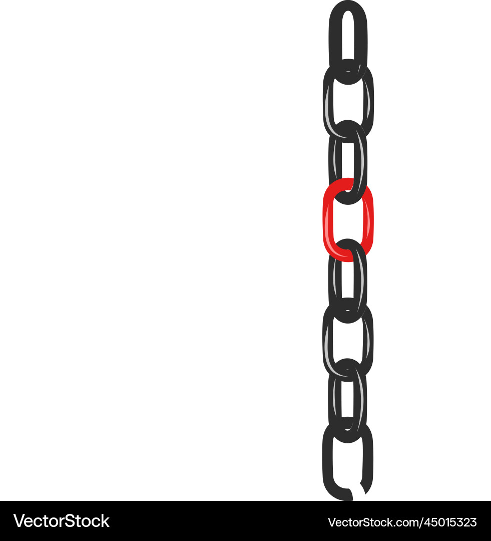 Steel chain and strong links Royalty Free Vector Image
