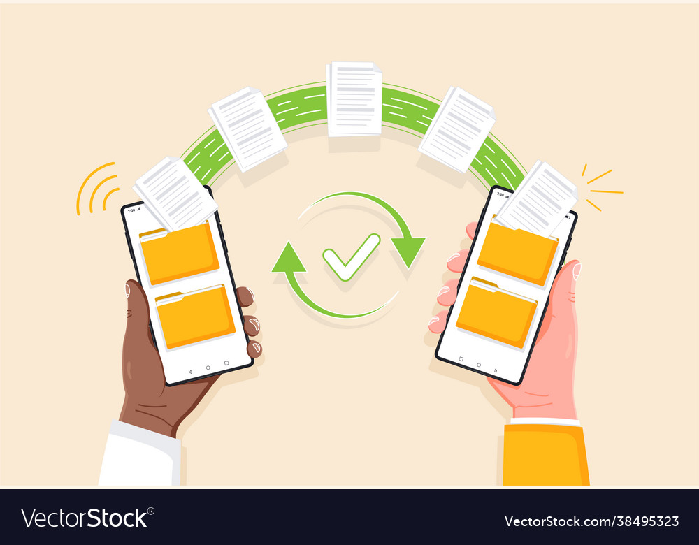 Transferring data Royalty Free Vector Image - VectorStock